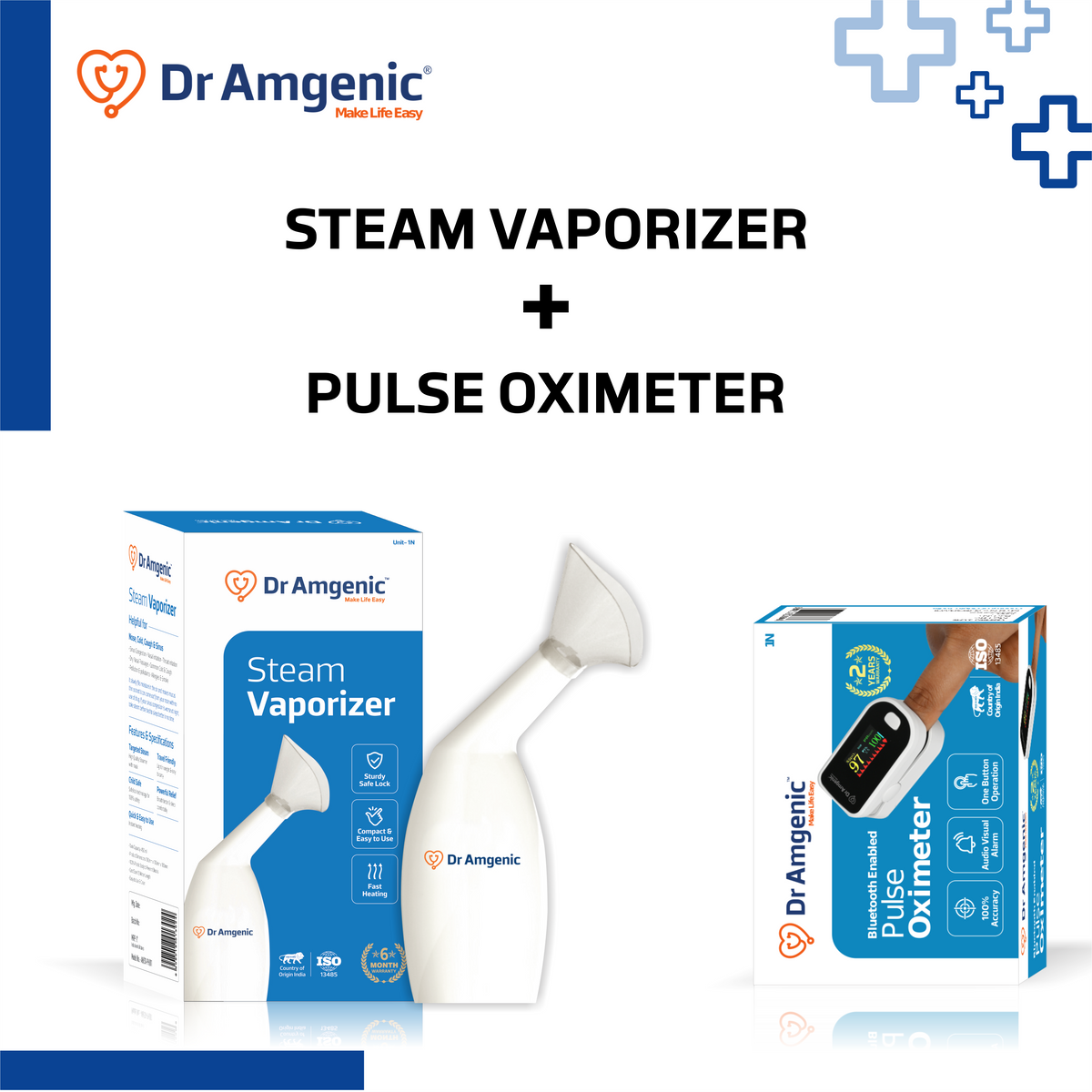 Dr Amgenic Steam Vaporizer and Pulse Oximeter Combo | Dr Amgenic